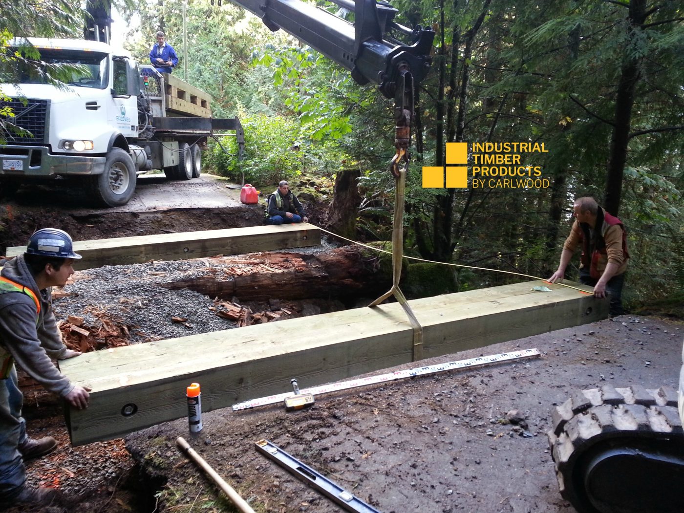 Timber Bridge Install on rural driveway | Industrial Timber Products by ...