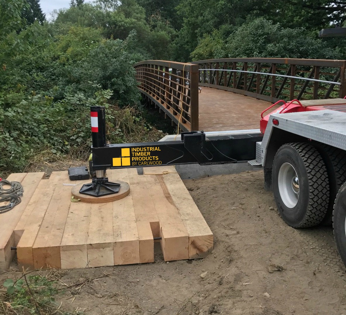 Wide Timber Pads for a bridge lift | Industrial Timber Products by CarlWood