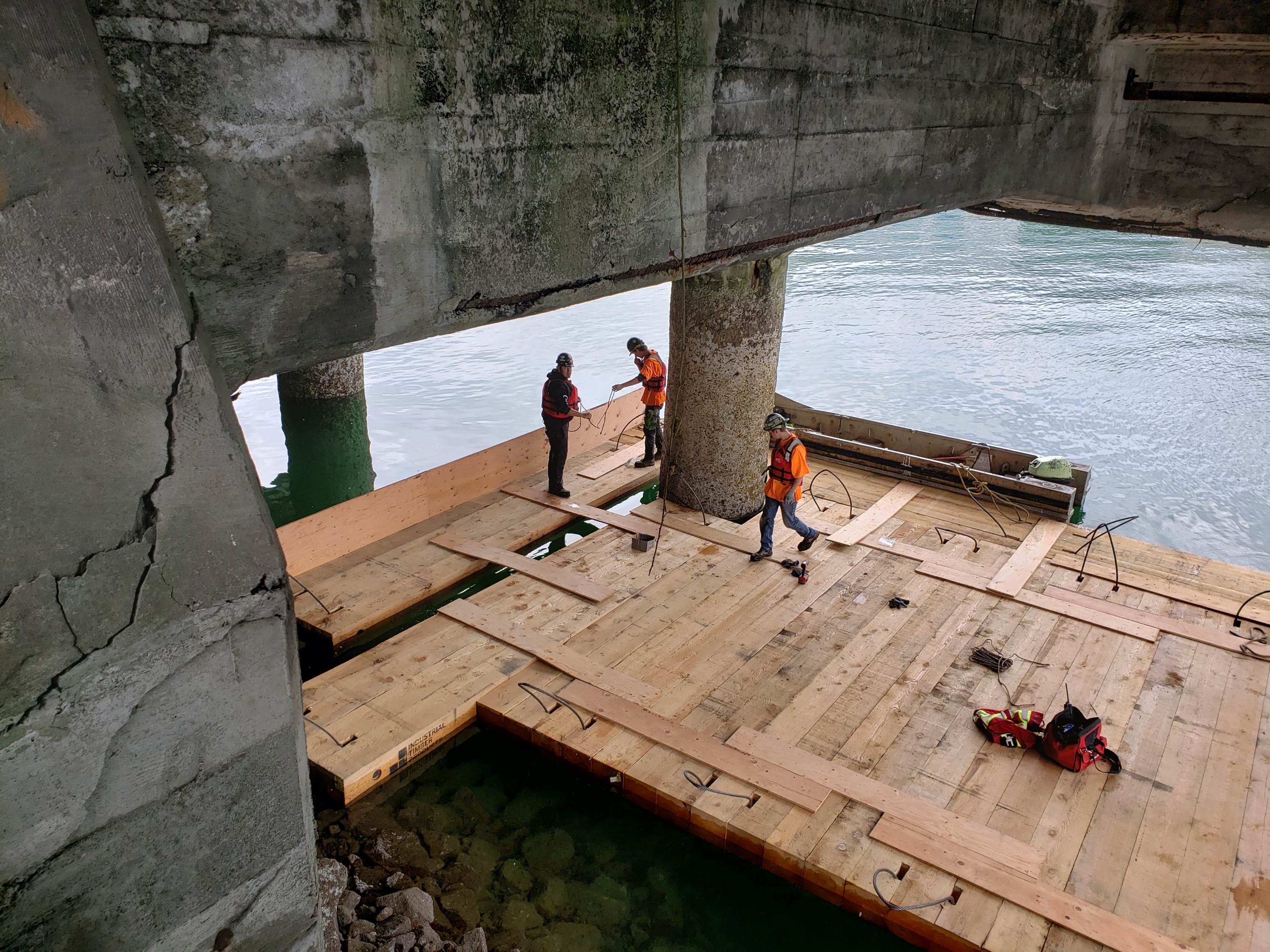Floating Mats for a dock demolition | Industrial Timber Products by ...