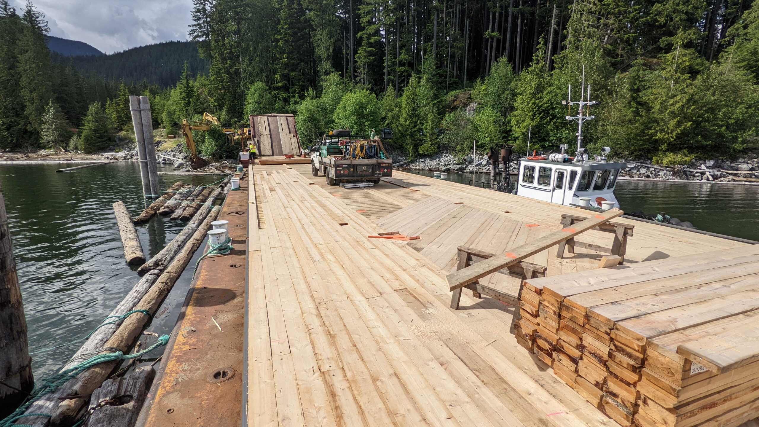 Access Mats being used for a re-decking Barge project | Industrial ...