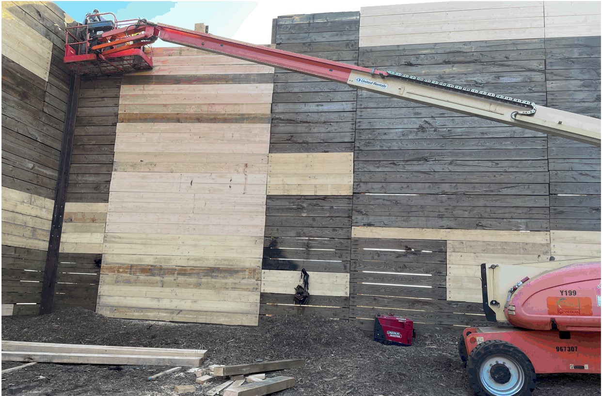 Timber Wall in a Bio Fuel Clean Power Facility | Industrial Timber ...
